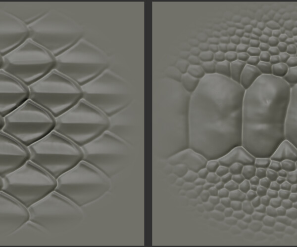ArtStation - Reptile Scales / Skin Alphas V1 (17 Alphas) (Hand Sculpted ...