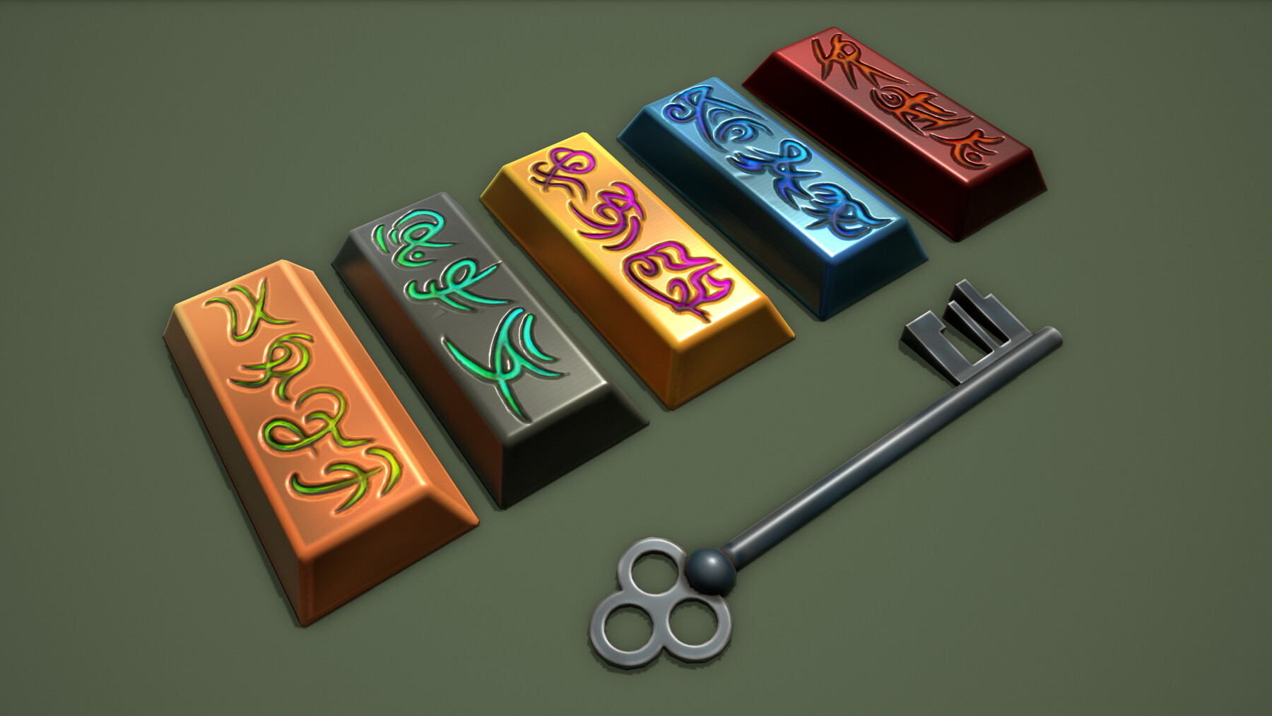 ArtStation - Rune chest and ingots | Game Assets