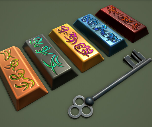 ArtStation - Rune chest and ingots | Game Assets