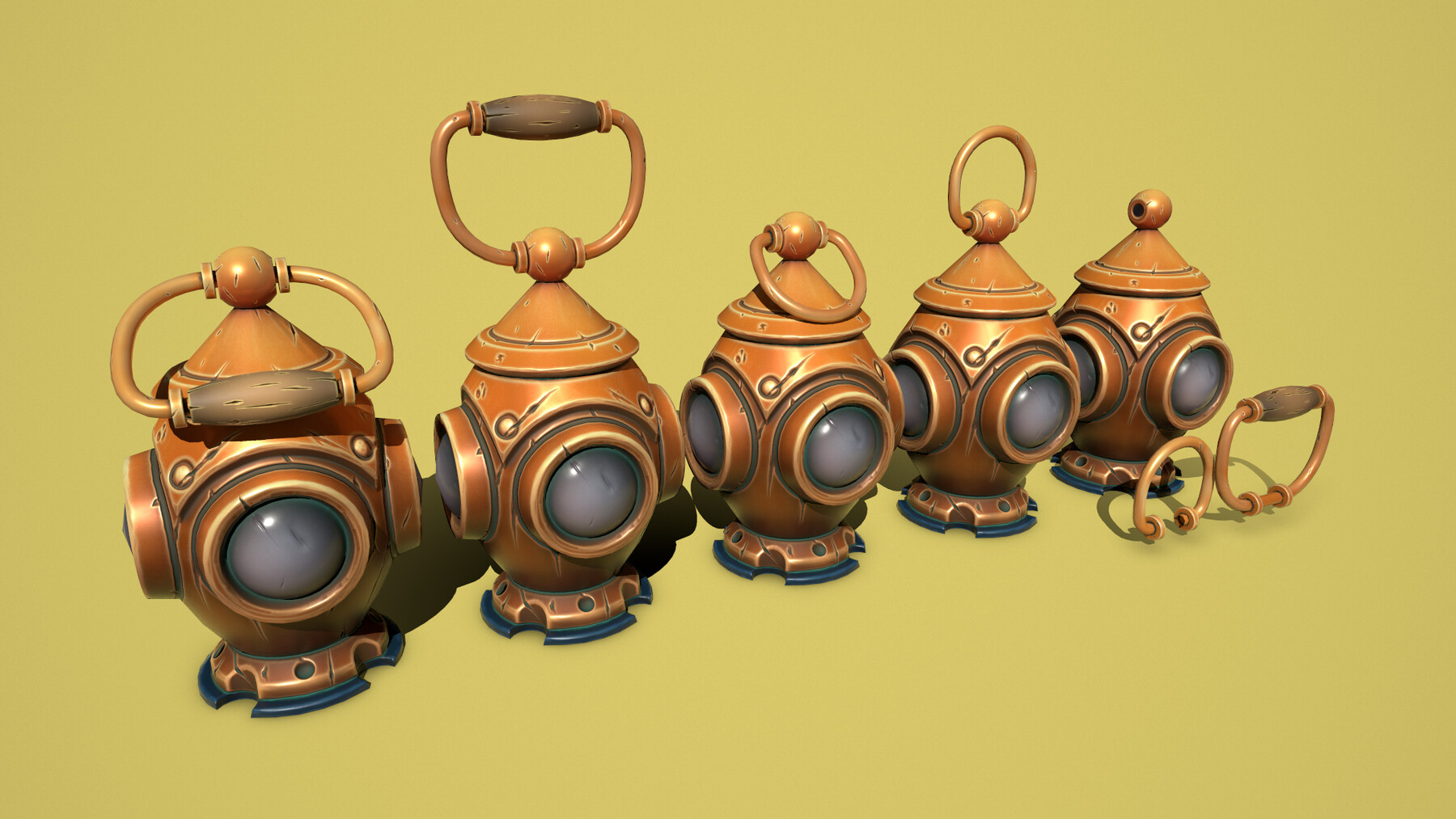 ArtStation - Bronze lamp | Game Assets