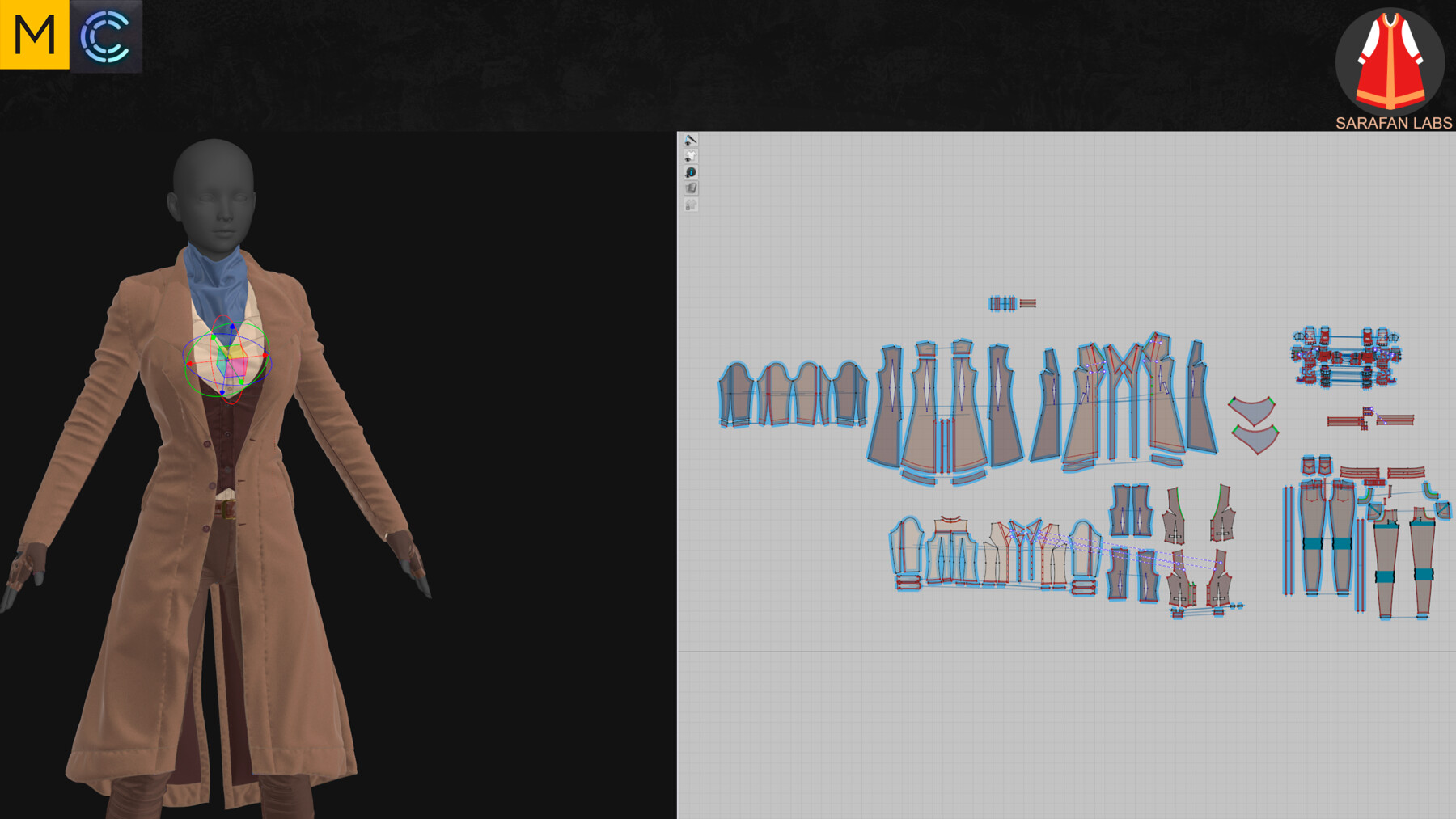 ArtStation - Women's Coat with Vest and Trousers | Game Assets