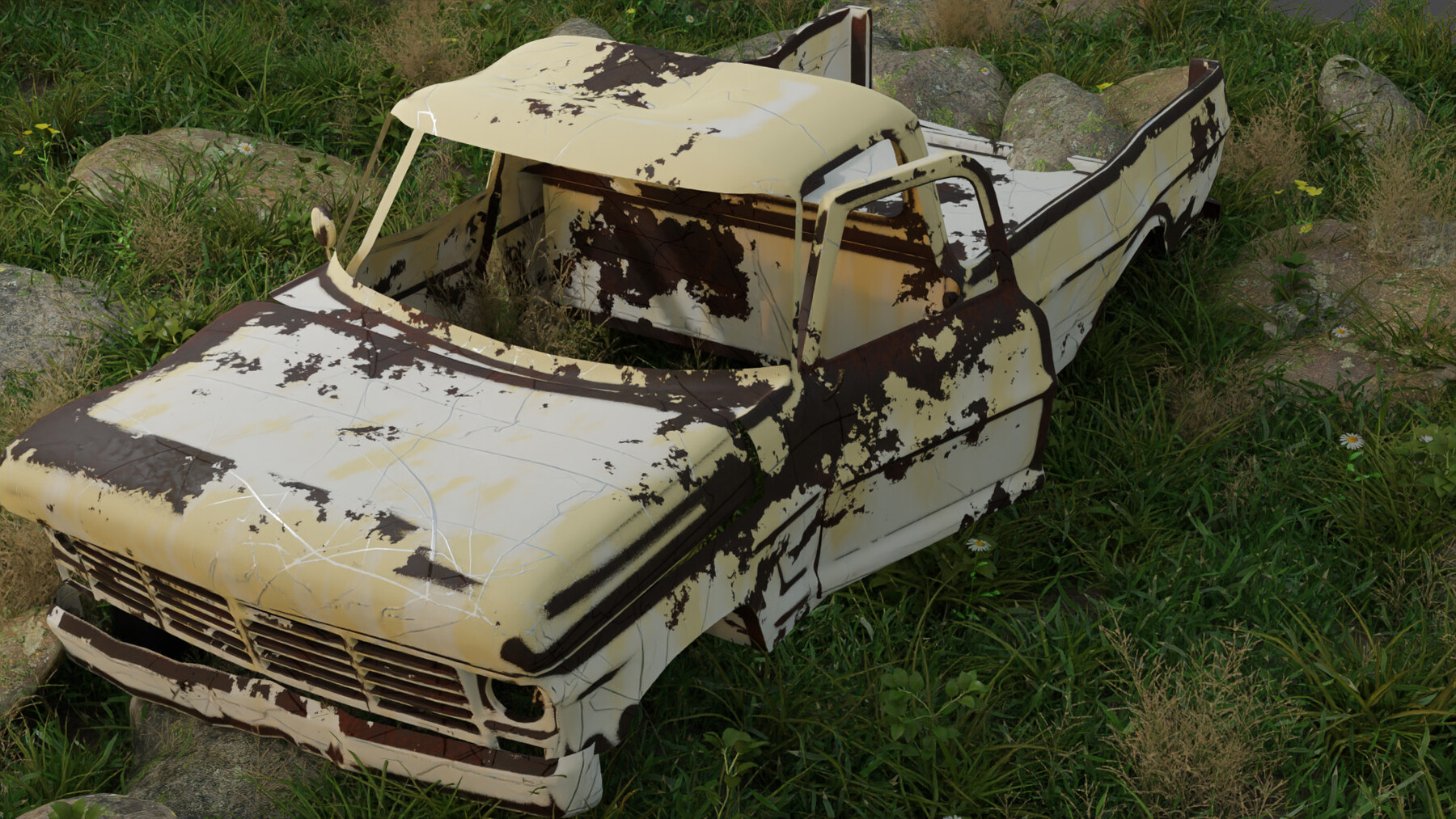 ArtStation - Rusted car | Game Assets