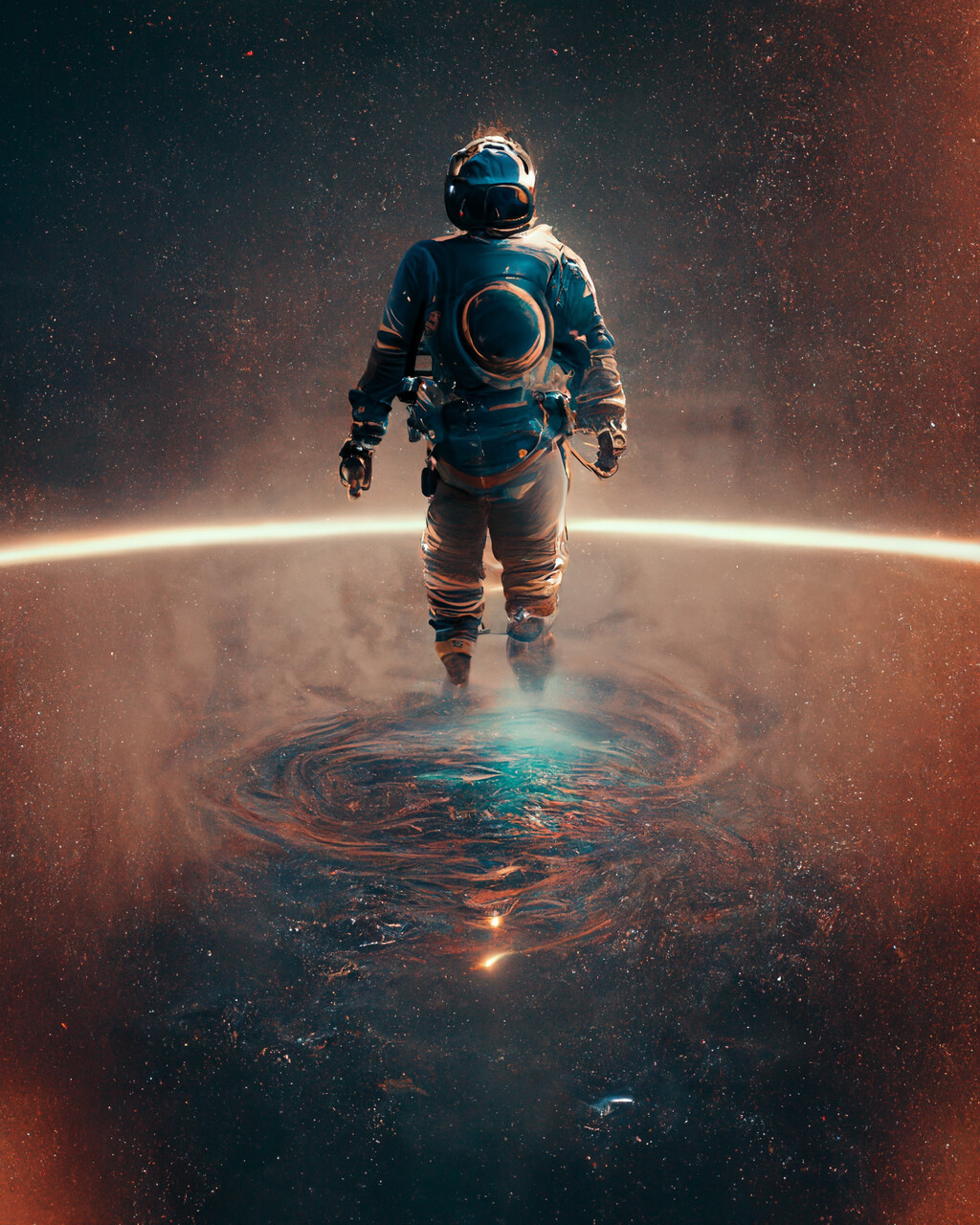 ArtStation - Giant Astronaut Standing on Earth | Artworks