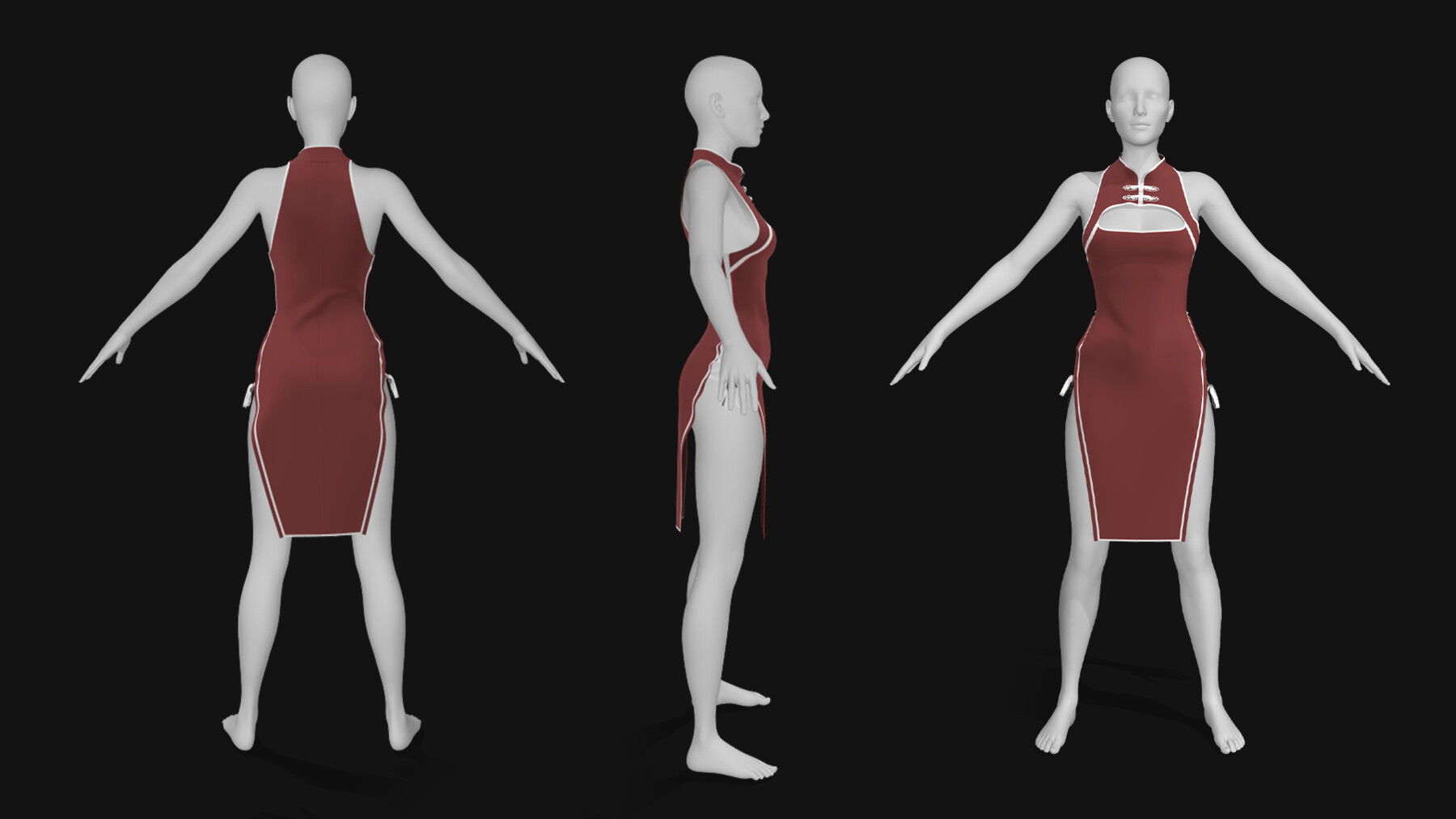 ArtStation - Cheongsam Lingerie No.1: Marvelous Designer + Clo3d + OBJ ...