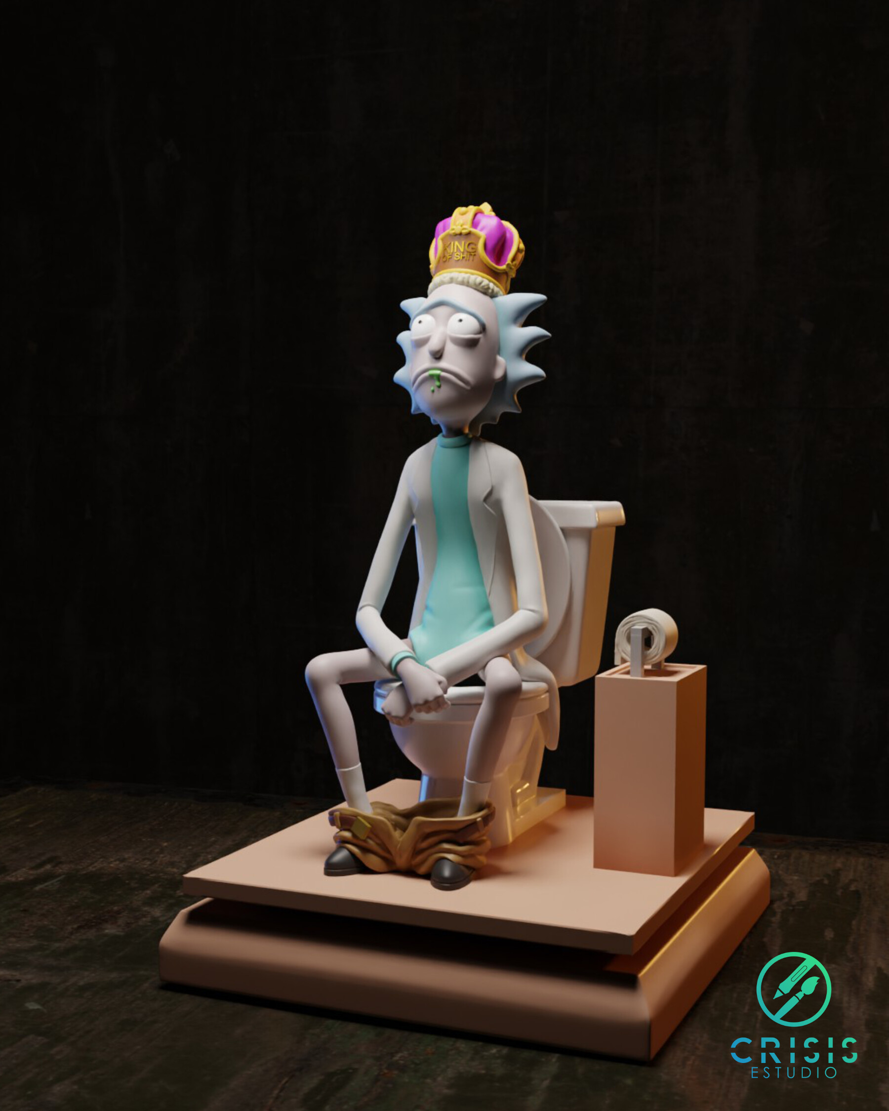 ArtStation - King of shit Rick and morty Fan Art Toy 3d print ready | Resources