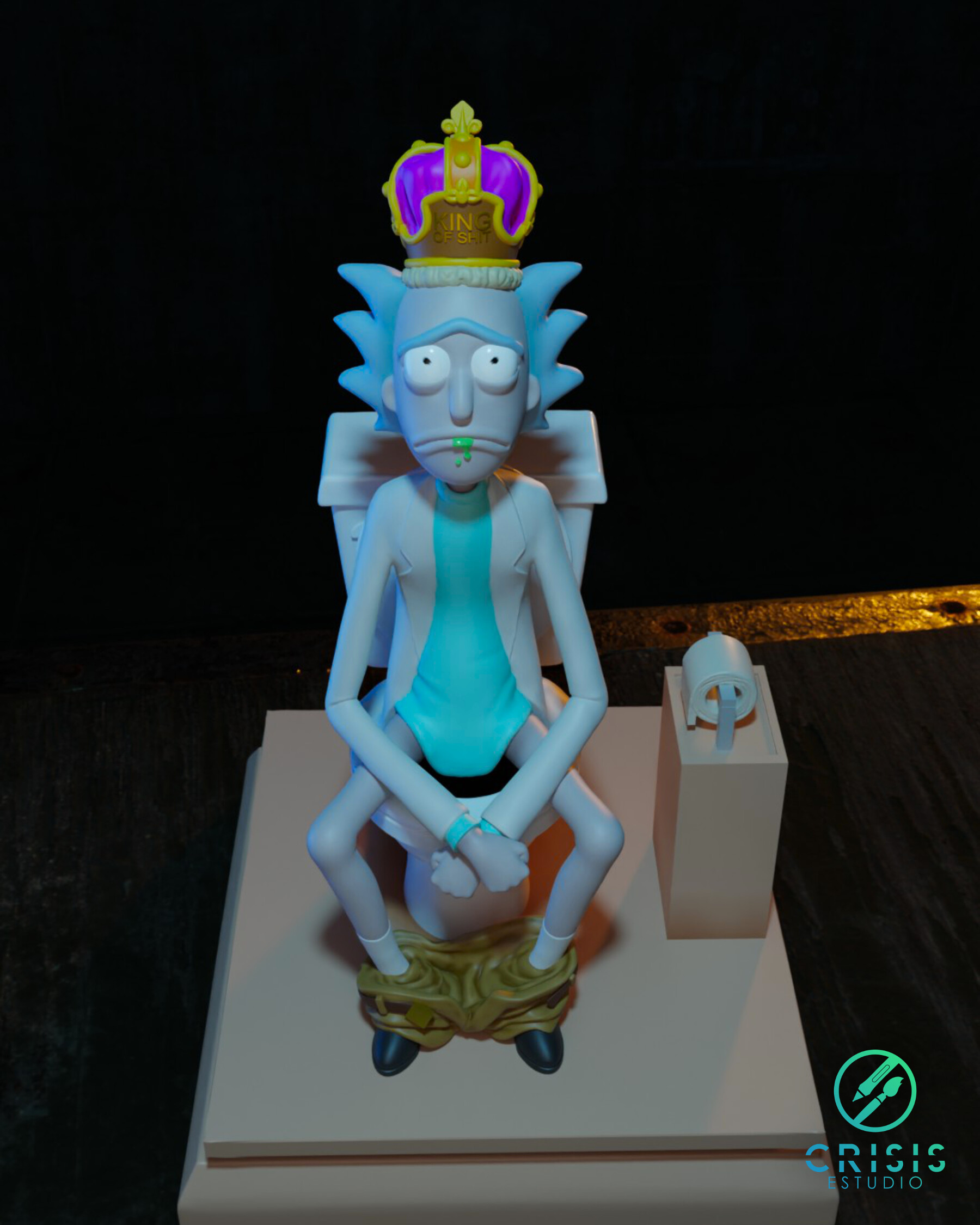 ArtStation - King of shit Rick and morty Fan Art Toy 3d print ready | Resources