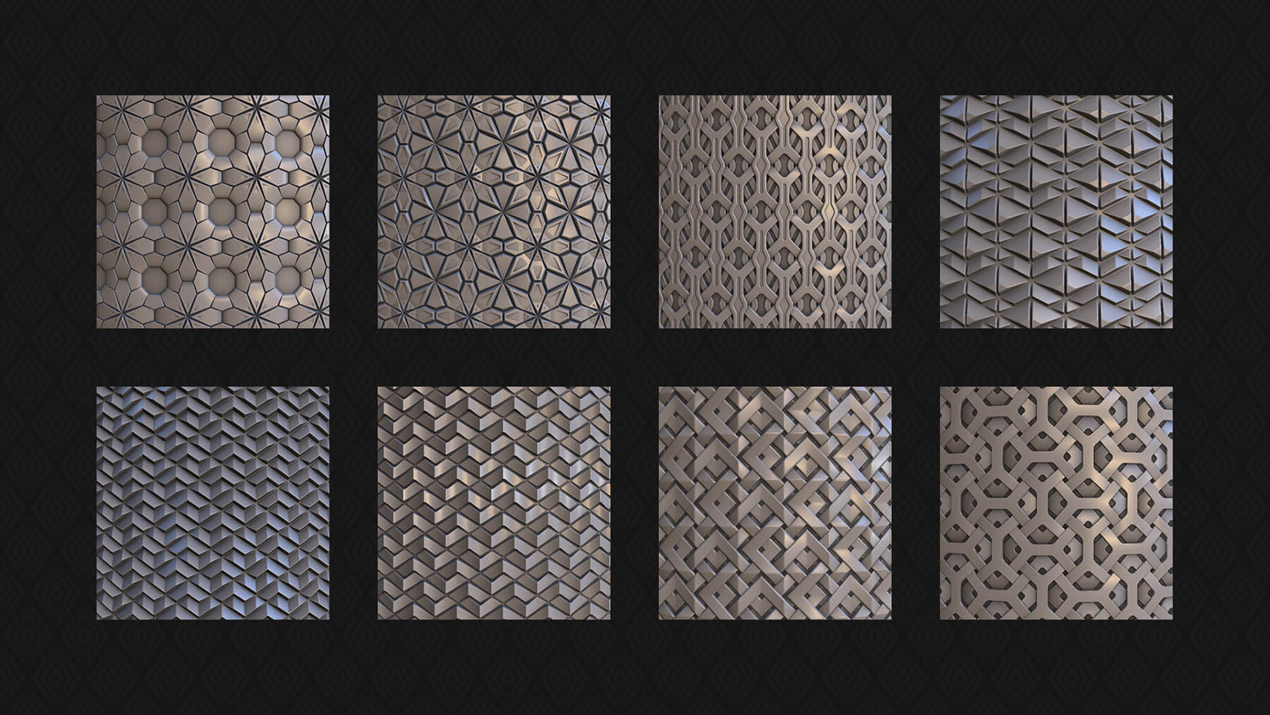 ArtStation - 68 Tileable Displacement Diamond Patterns Vol.2 | Brushes