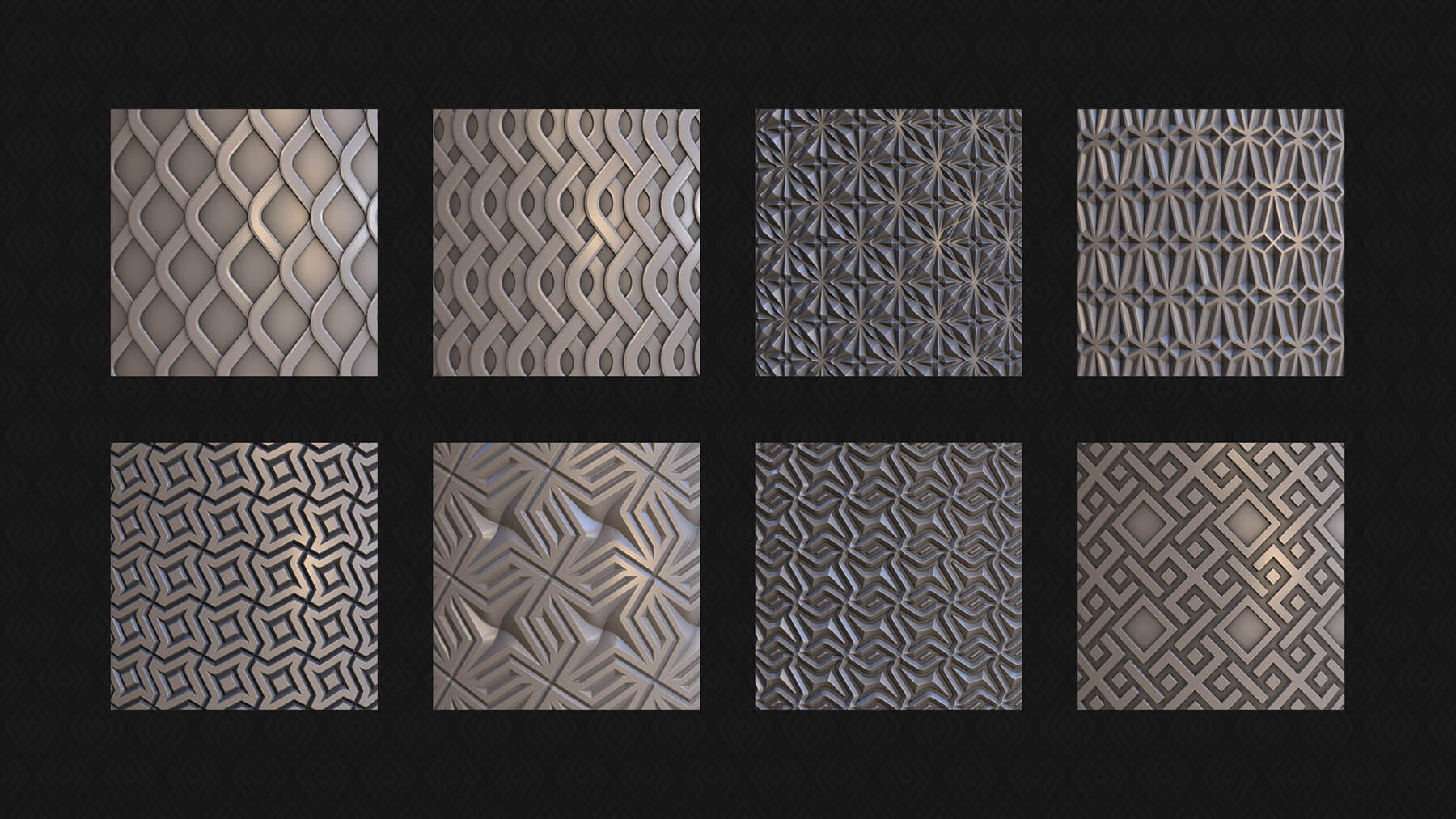 ArtStation - 68 Tileable Displacement Diamond Patterns Vol.2 | Brushes