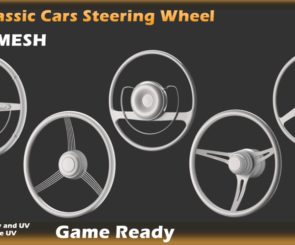 ArtStation - 25 Classic Car Steering Wheel-Base Mesh-vol 01 | Game Assets