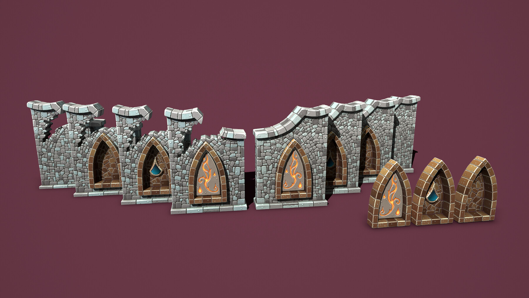 ArtStation - Fantasy wall 1 | Game Assets