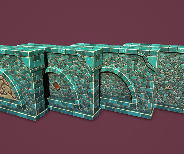 ArtStation - Fantasy wall 2 | Game Assets