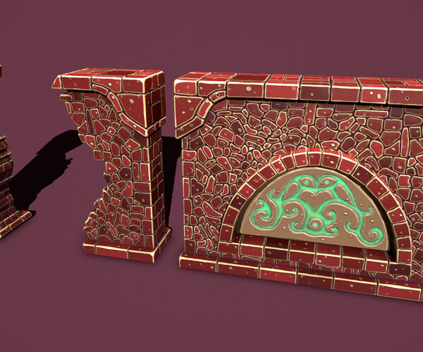 ArtStation - Fantasy wall 2 | Game Assets