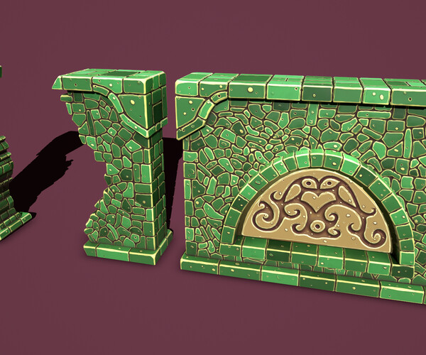 ArtStation - Fantasy wall 2 | Game Assets