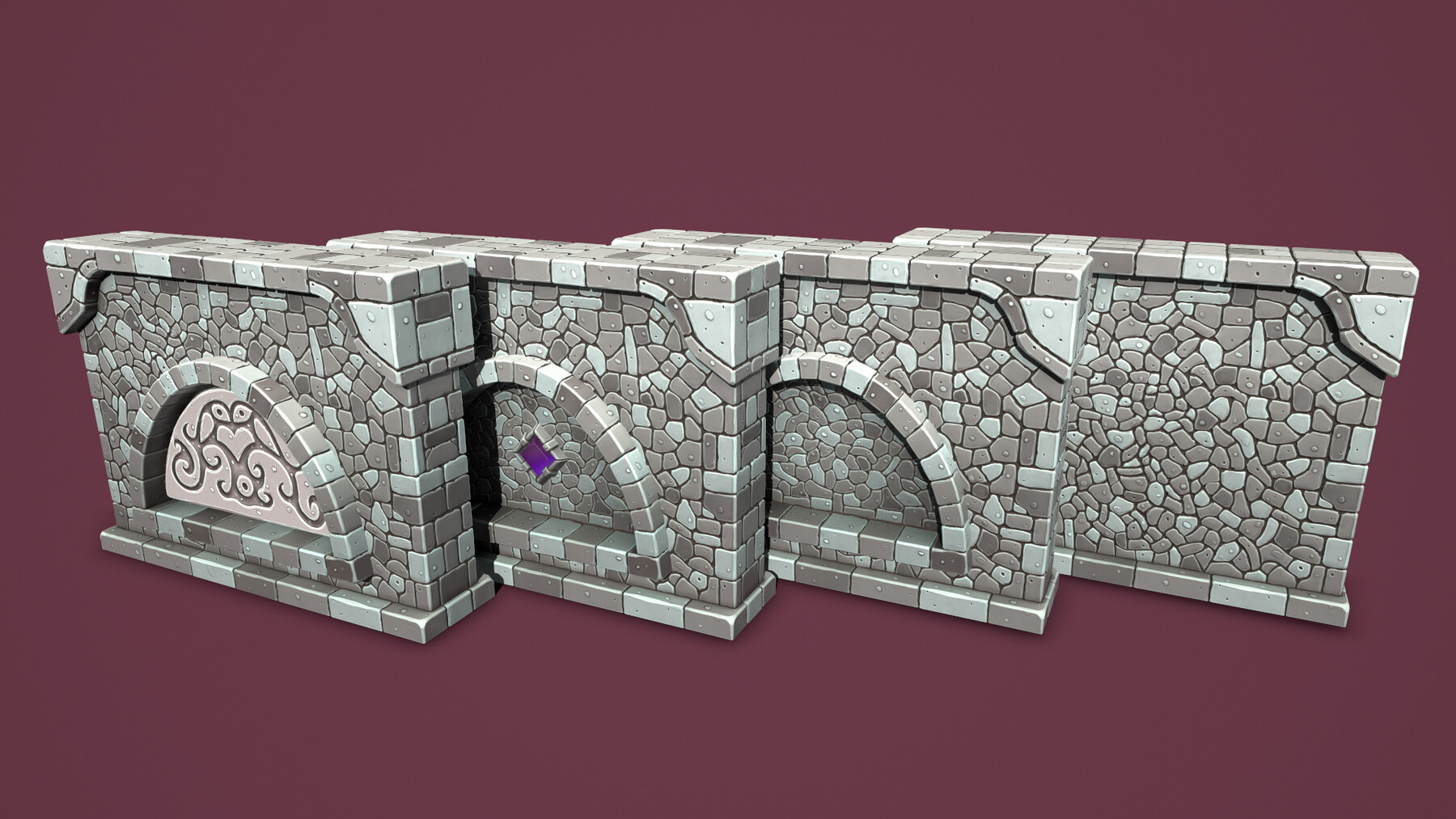 ArtStation - Fantasy wall 2 | Game Assets