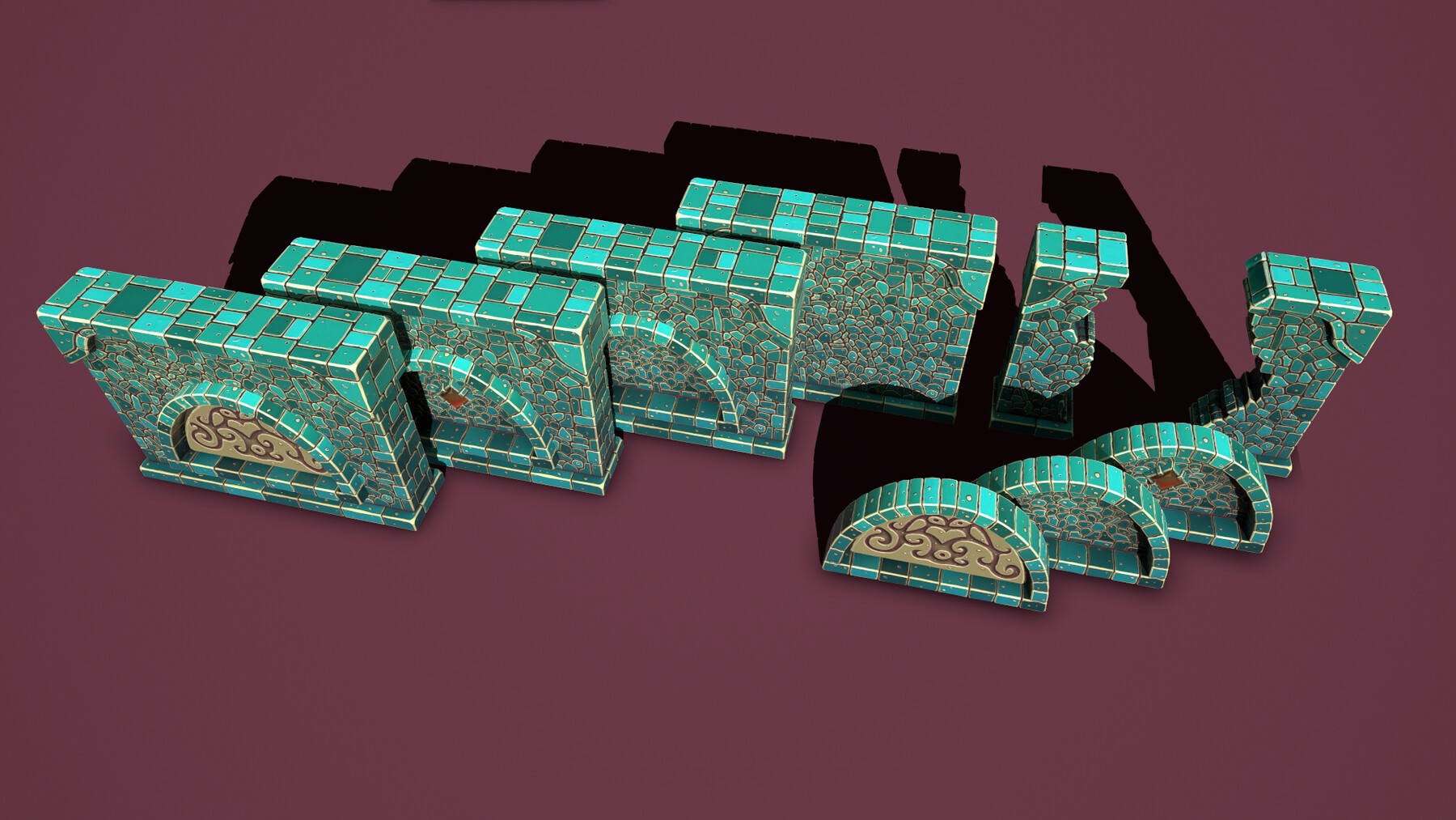 ArtStation - Fantasy wall 2 | Game Assets