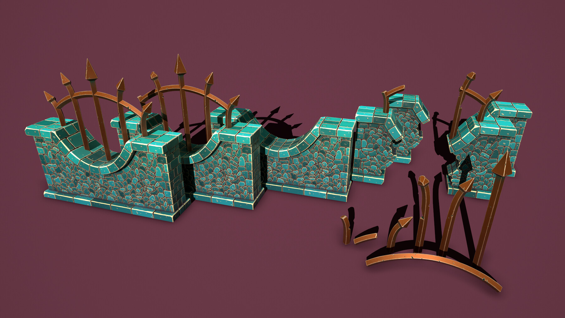ArtStation - Fantasy wall 3 | Game Assets