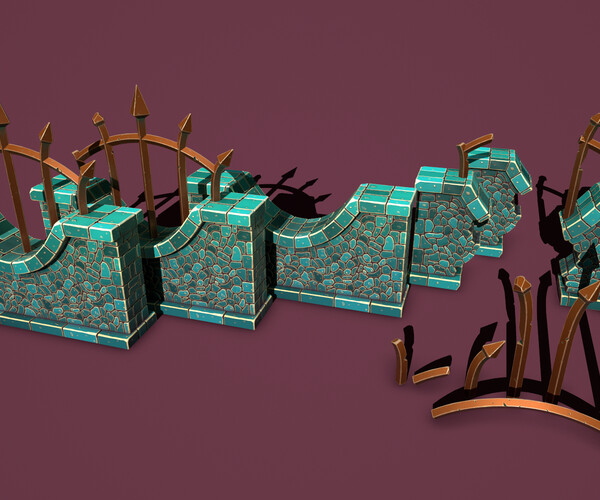 ArtStation - Fantasy wall 3 | Game Assets