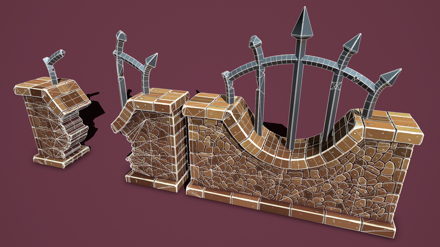 ArtStation - Fantasy wall 3 | Game Assets