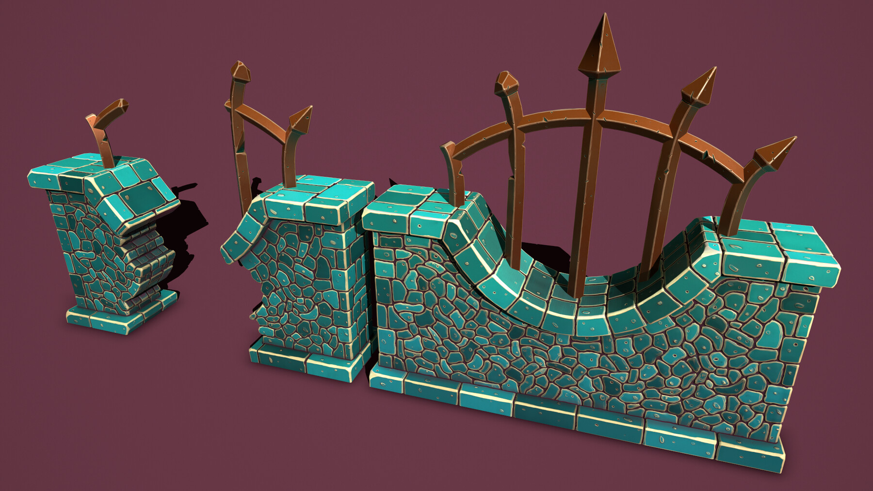 ArtStation - Fantasy wall 3 | Game Assets