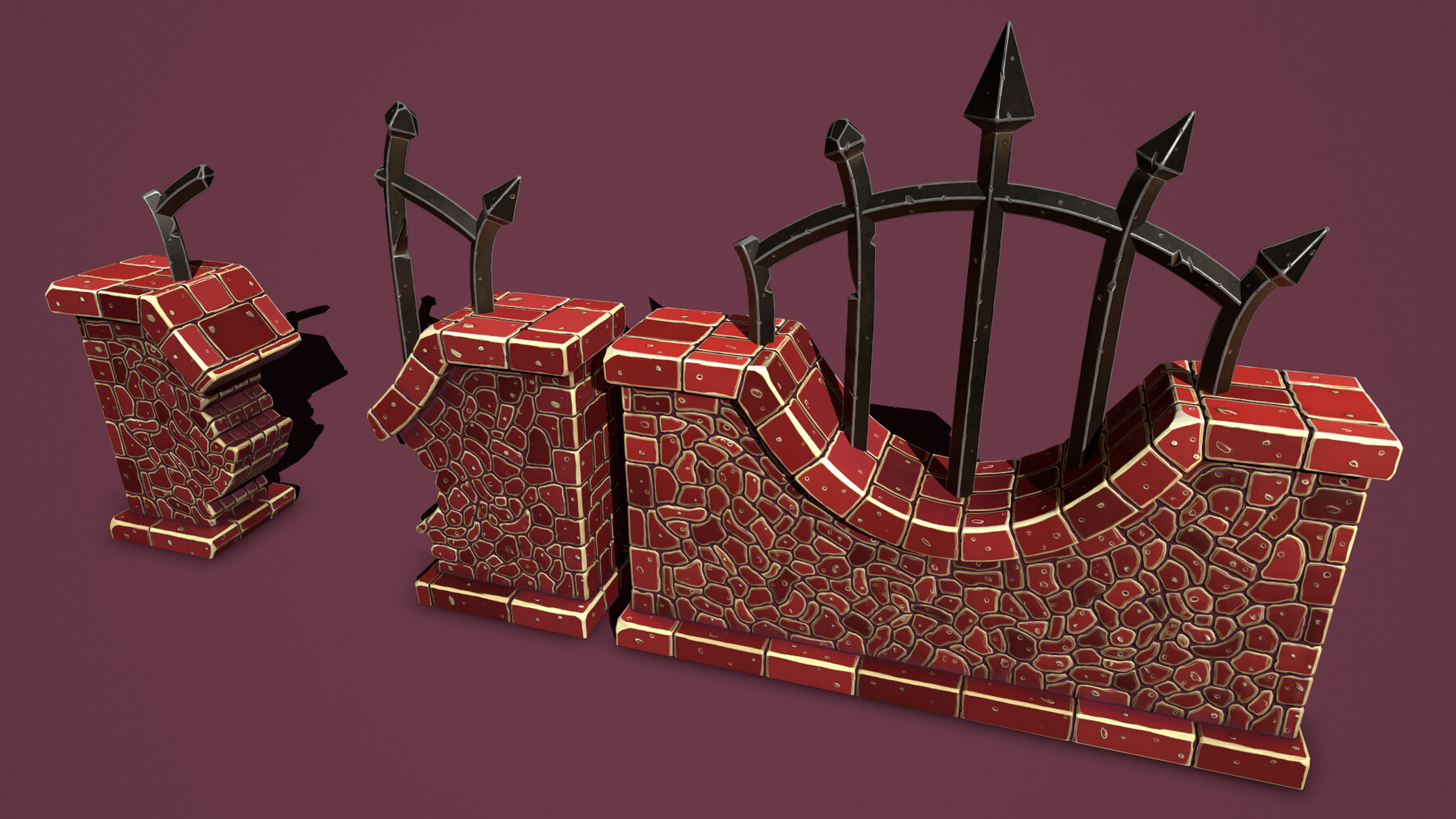 ArtStation - Fantasy wall 3 | Game Assets