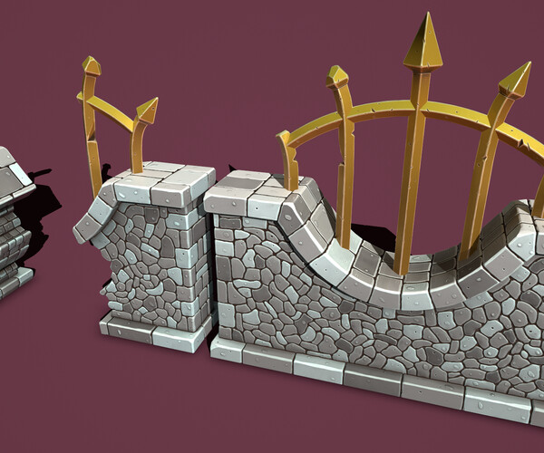 ArtStation - Fantasy wall 3 | Game Assets