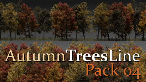 ArtStation - Autumn Trees Line, Trees Horizon, PNG, Cutout, Pack 04 ...