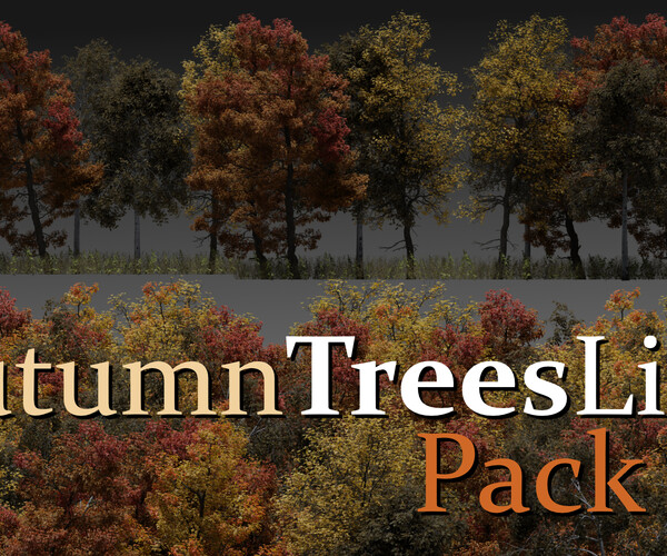 ArtStation - Autumn Trees Line, Trees Horizon, PNG, Cutout, Pack 04 ...