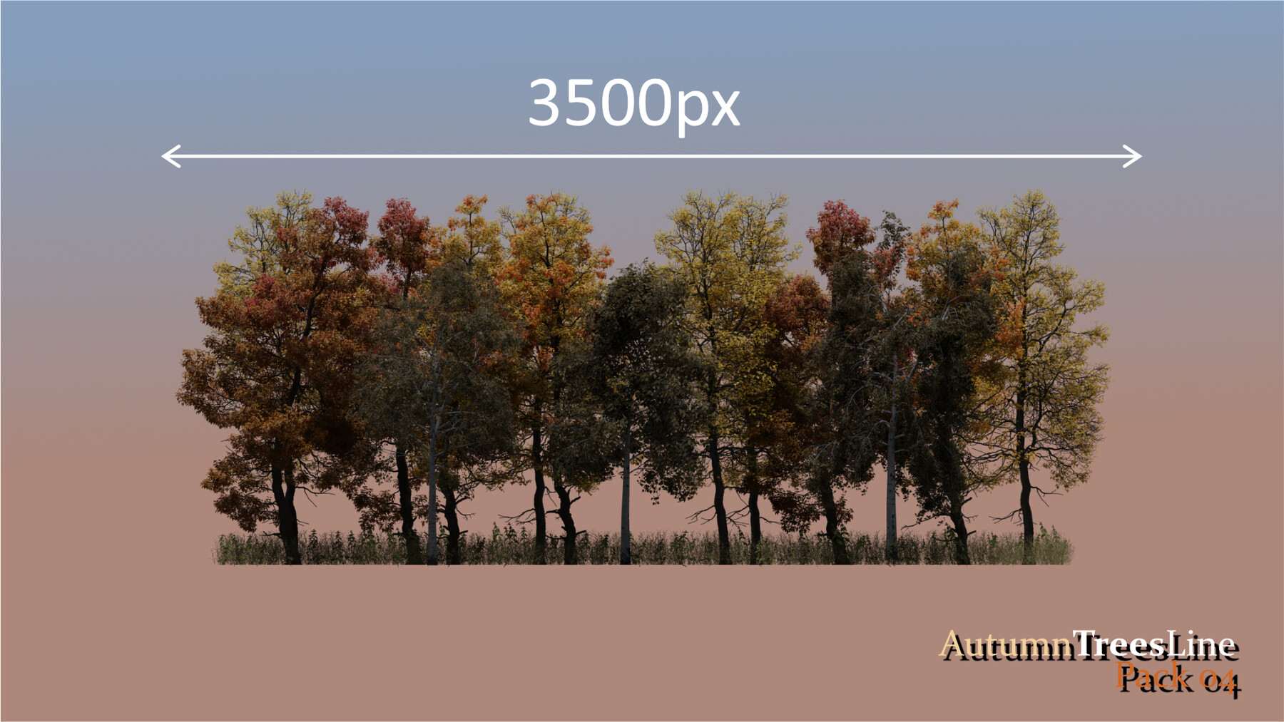 ArtStation - Autumn Trees Line, Trees Horizon, PNG, Cutout, Pack 04 ...