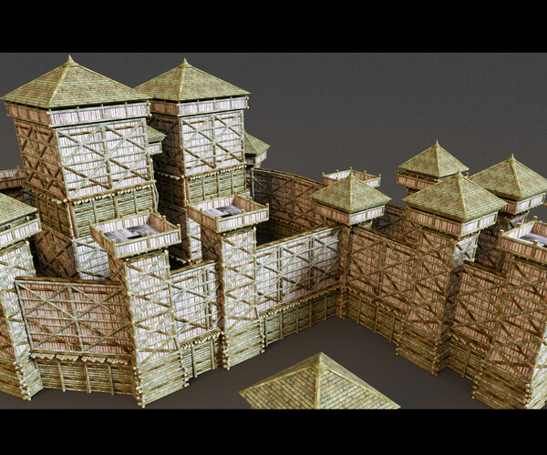 ArtStation - Wooden Castle- 3d Model | Resources