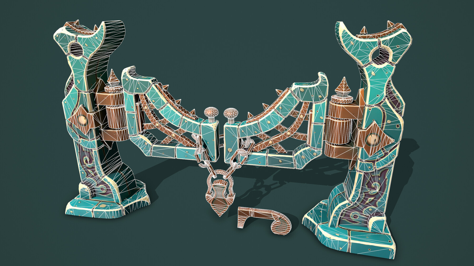 ArtStation - Fantasy fence door | Game Assets