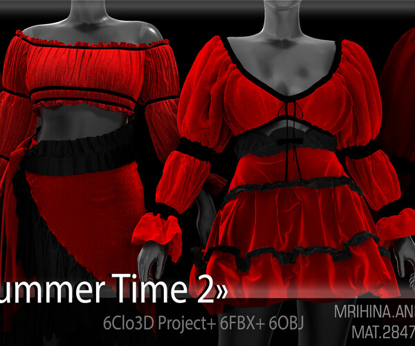 ArtStation - Summer Time 2 Clo3D. Marvelous Designer. | Game Assets