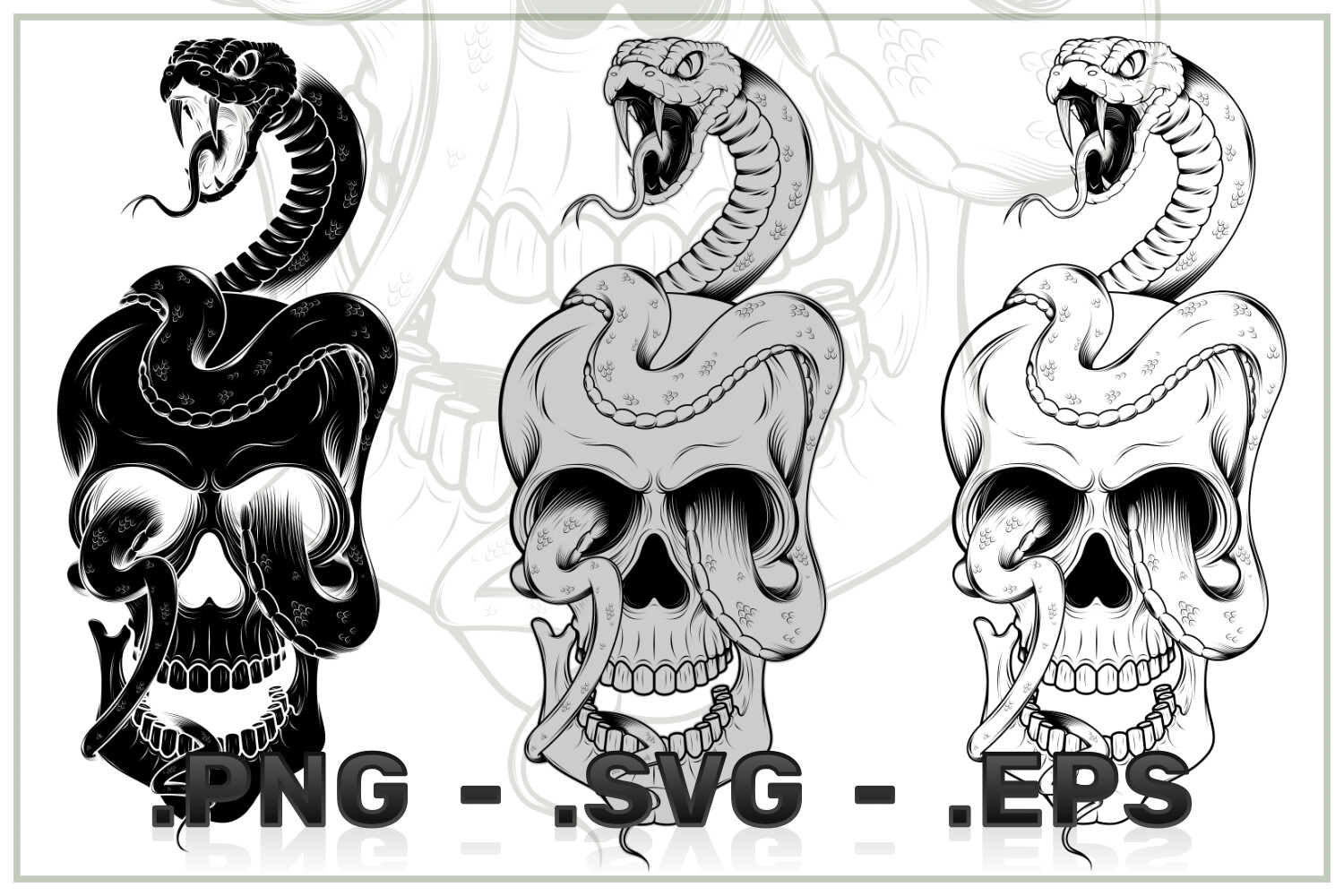 ArtStation - Skull With Snake Vector Design | Artworks