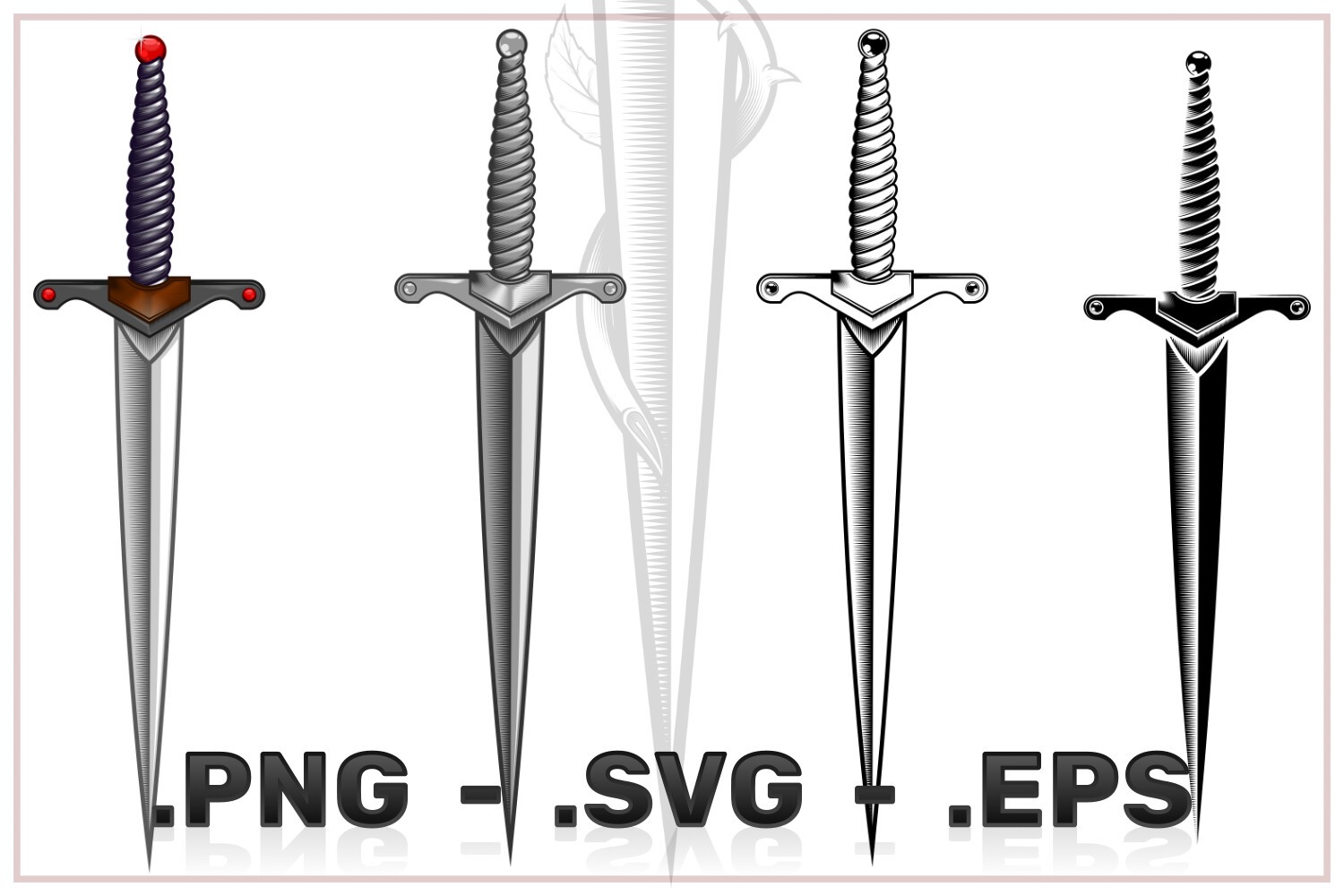 ArtStation - Vector Design Of Rose With Dagger | Artworks