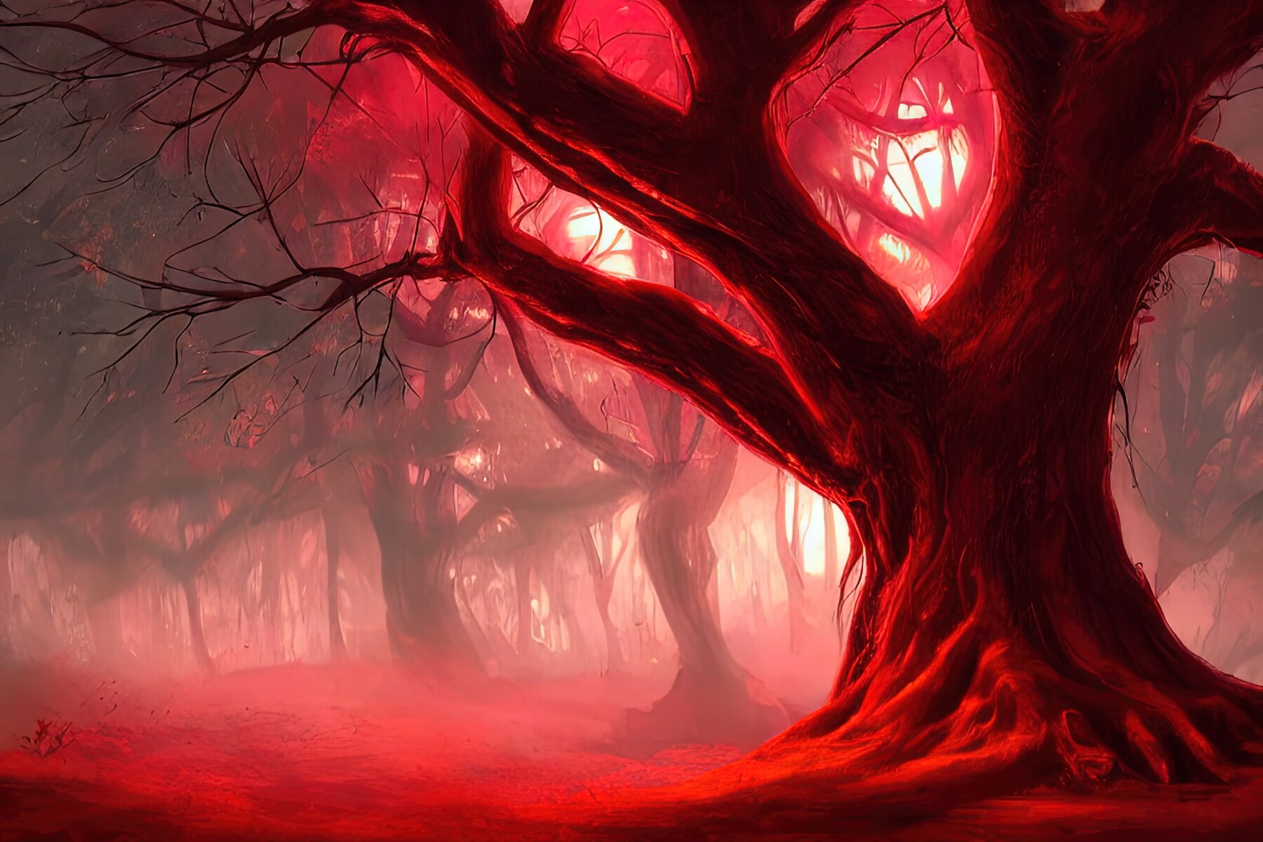 Artstation Creepy Crimson Forest Artworks