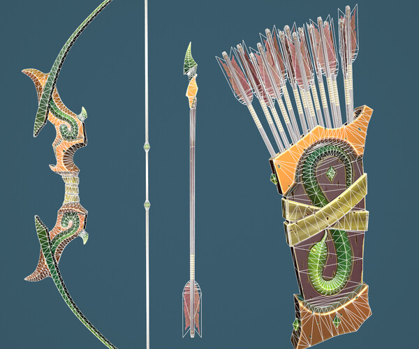 ArtStation - Snake bow and quiver | Game Assets