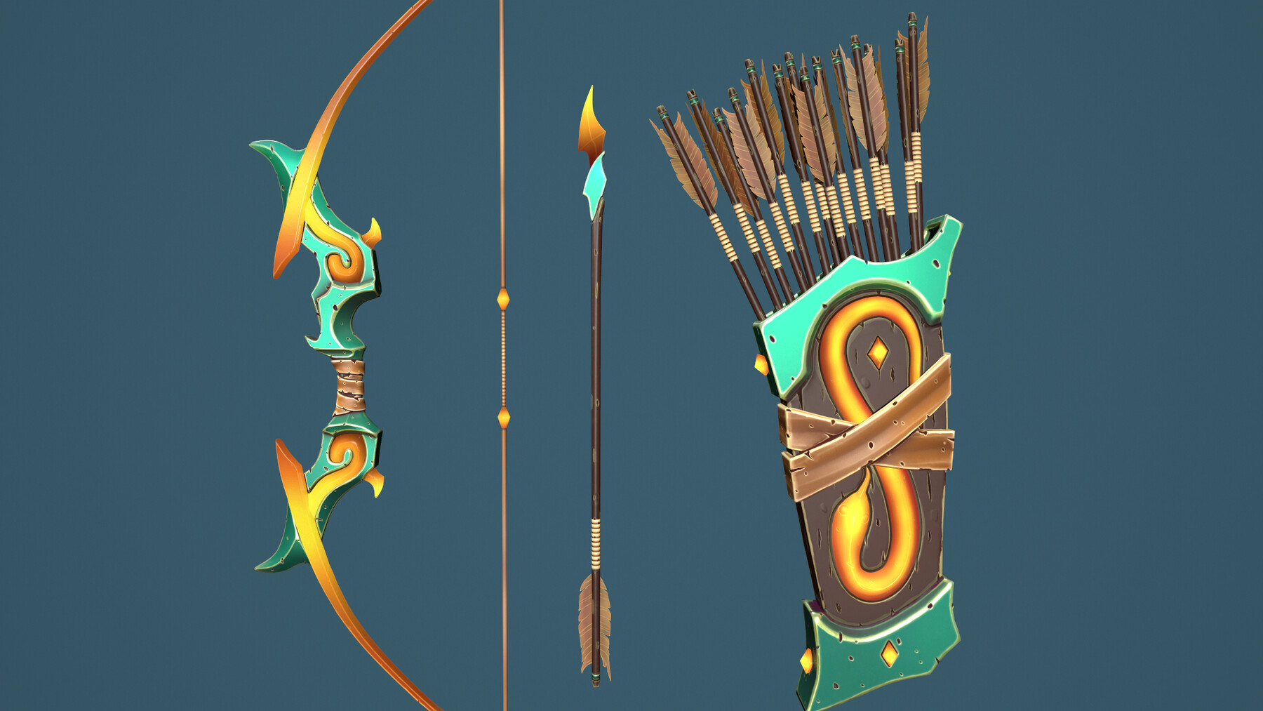 ArtStation - Snake bow and quiver | Game Assets