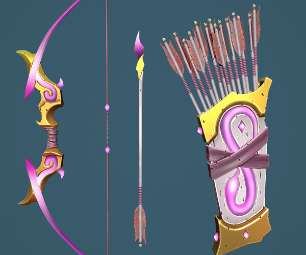 ArtStation - Snake bow and quiver | Game Assets