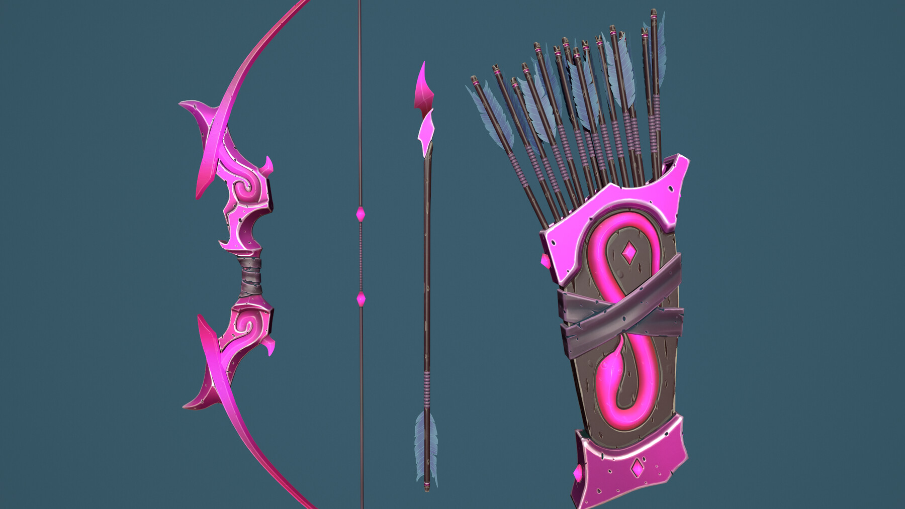 ArtStation - Snake bow and quiver | Game Assets
