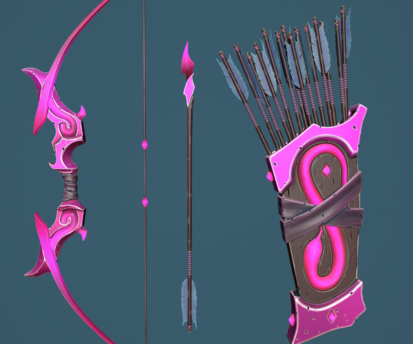 ArtStation - Snake bow and quiver | Game Assets