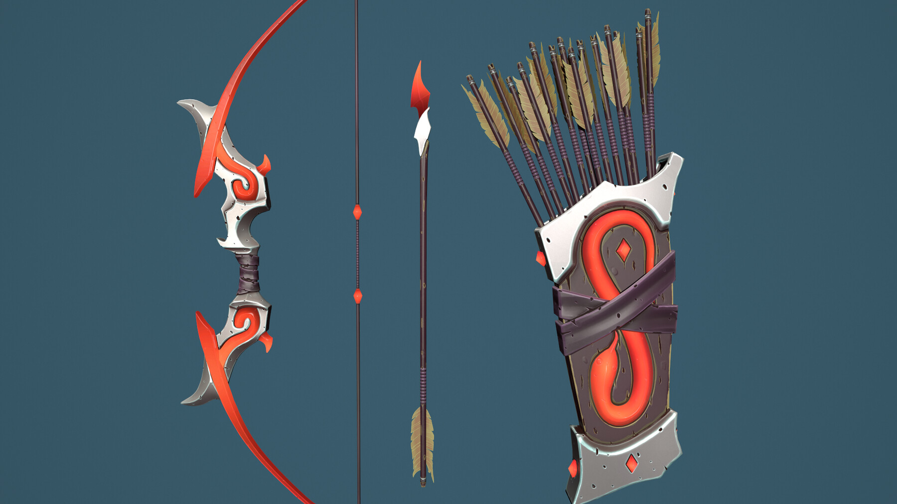 ArtStation - Snake bow and quiver | Game Assets