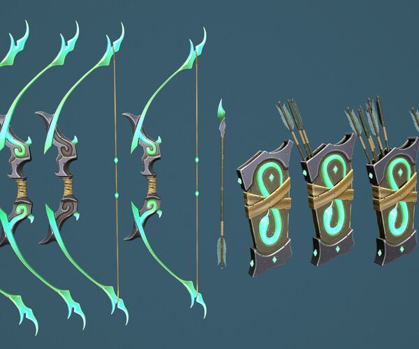ArtStation - Snake bow and quiver | Game Assets