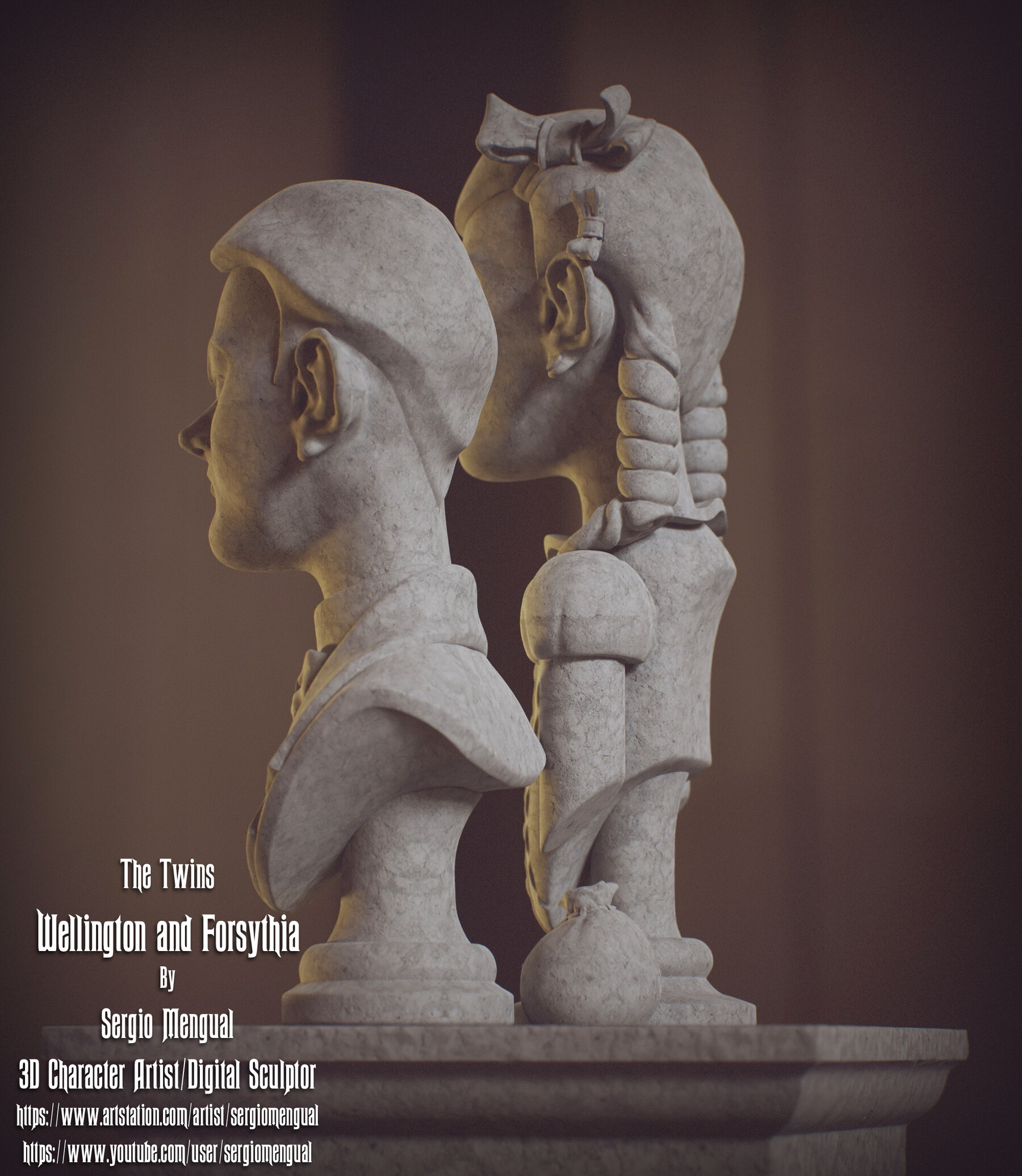 ArtStation - Haunted Mansion The Twins 3D Printable Busts | Resources