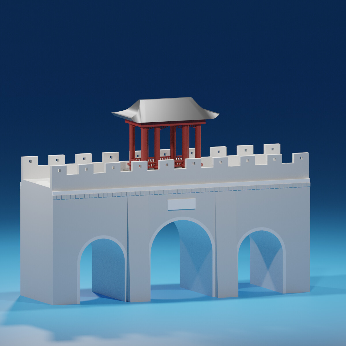 ArtStation - Chinese Stone Bridge Gate and Pavilion 3D model | Resources