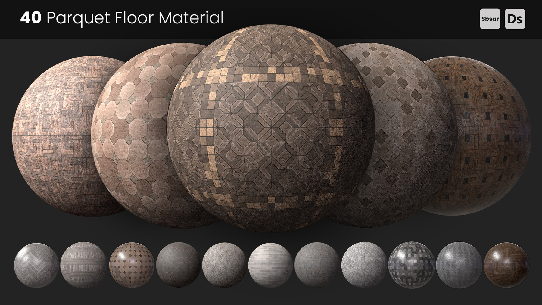ArtStation - 40 Parquet Material Set | Resources
