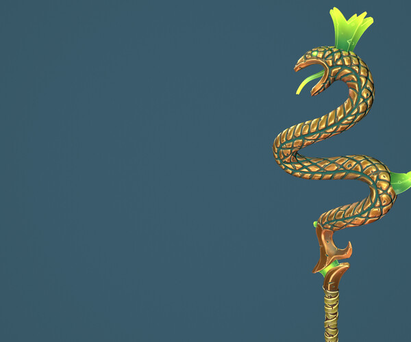 ArtStation - Snake staff | Game Assets