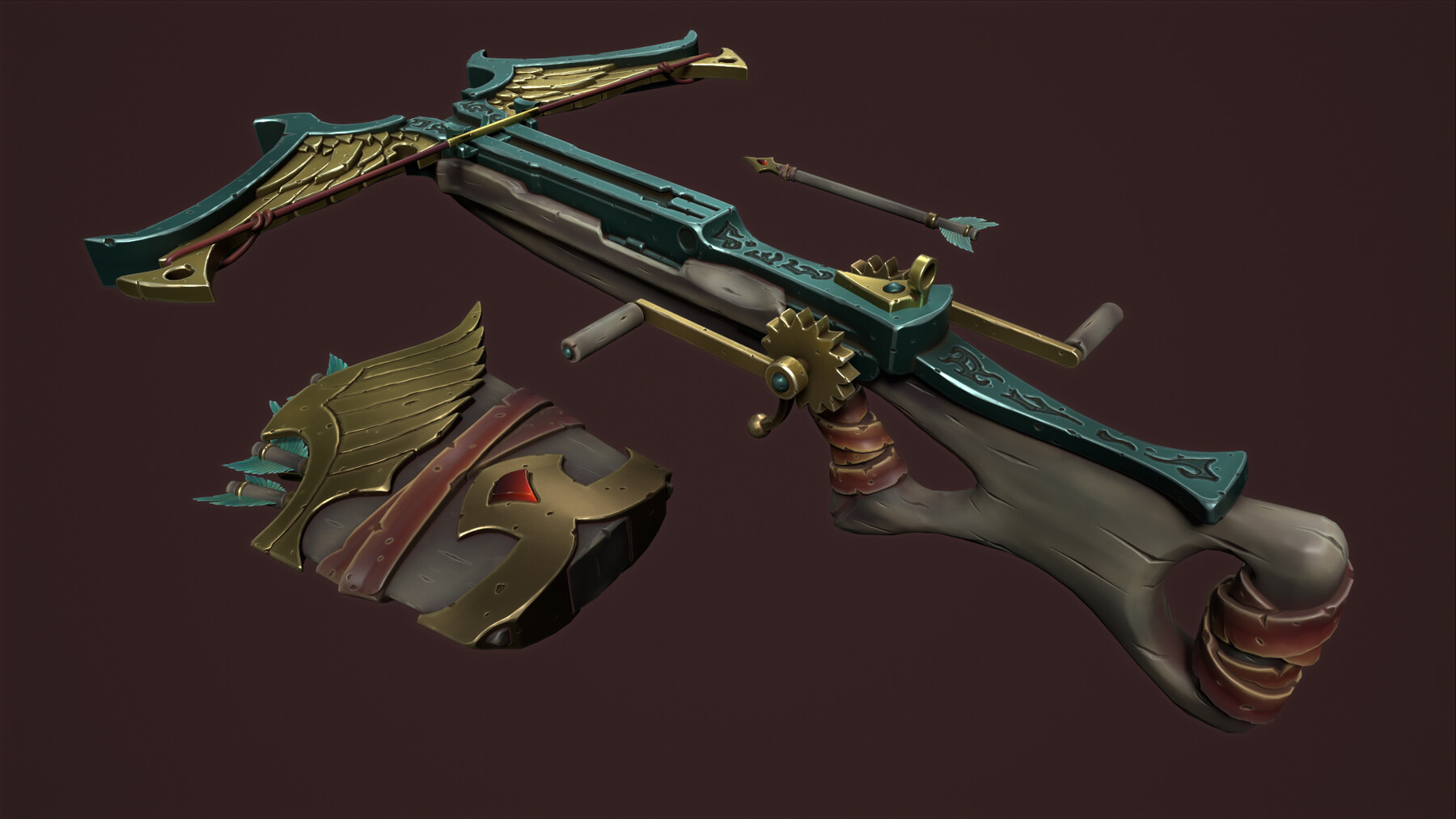 ArtStation - Rune crossbow and quiver | Game Assets