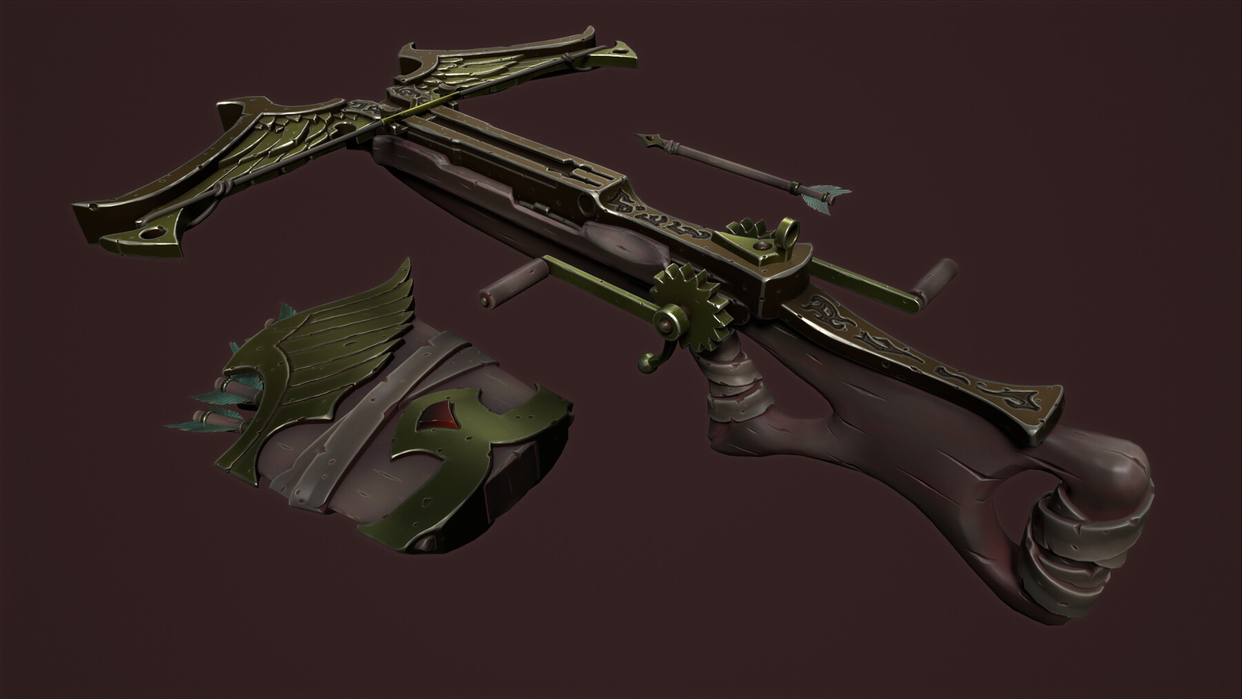 ArtStation - Rune crossbow and quiver | Game Assets