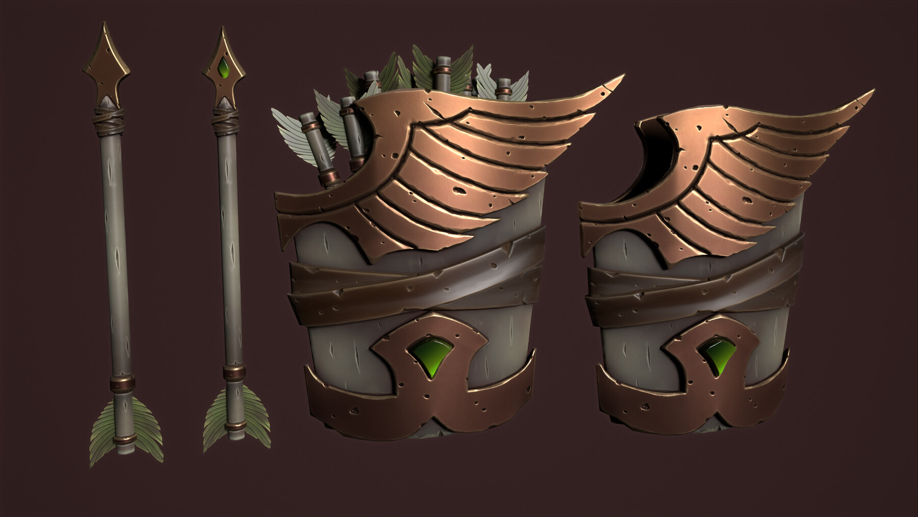 ArtStation - Rune crossbow and quiver | Game Assets