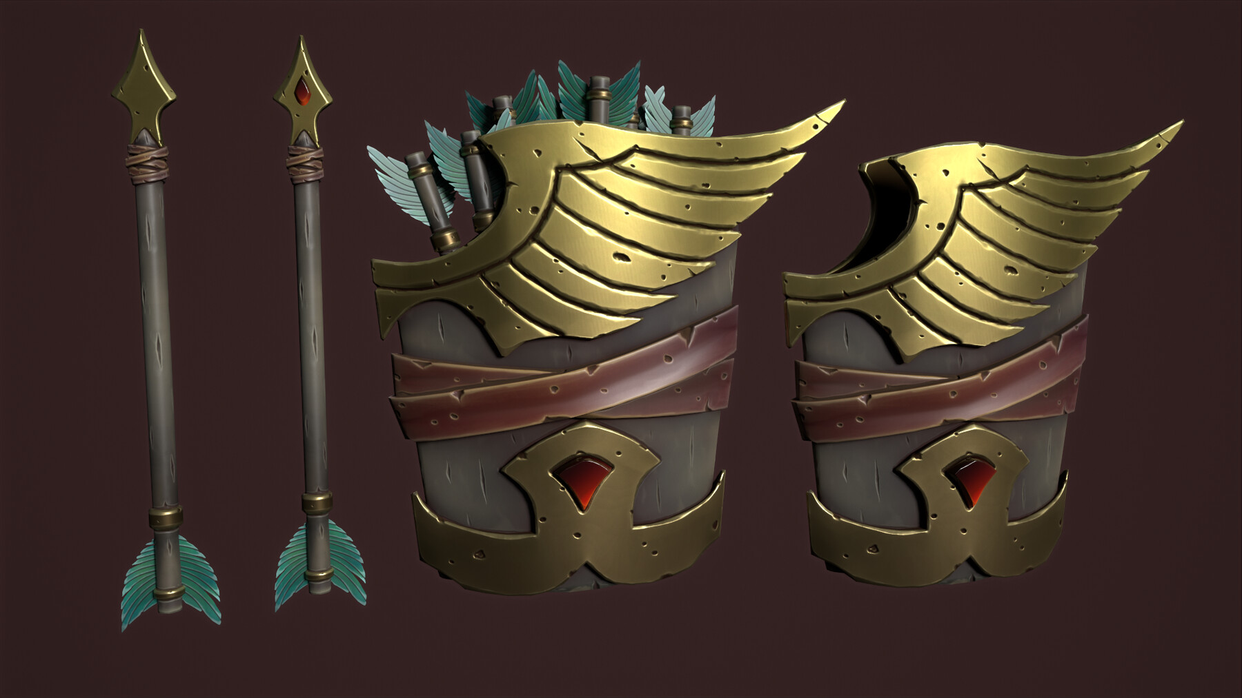 ArtStation - Rune crossbow and quiver | Game Assets