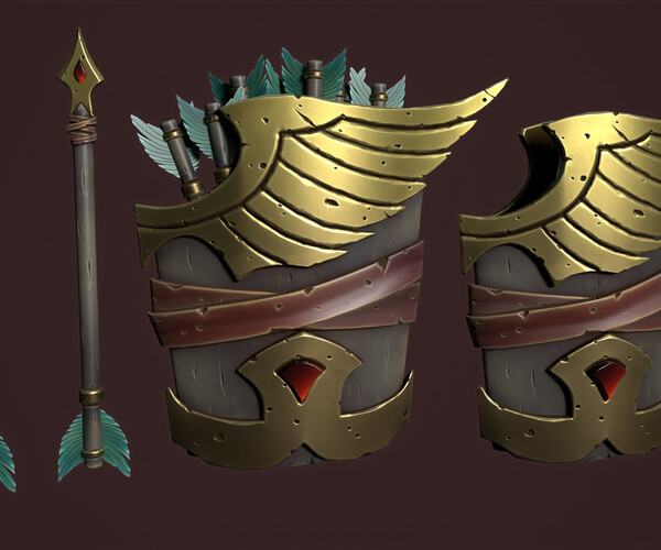 ArtStation - Rune crossbow and quiver | Game Assets